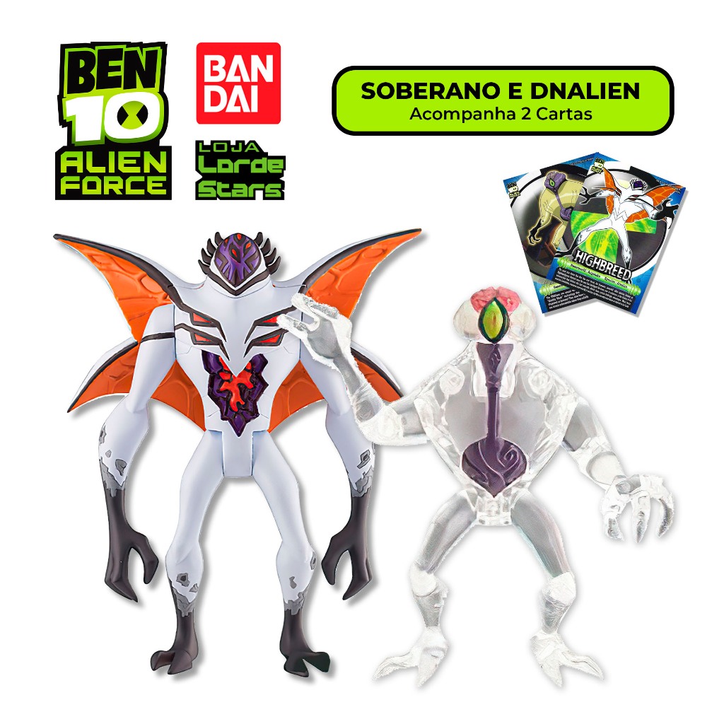 Pack 2 Bonecos Ben 10 Soberano + DNAlien Clear / Original Bandai ...