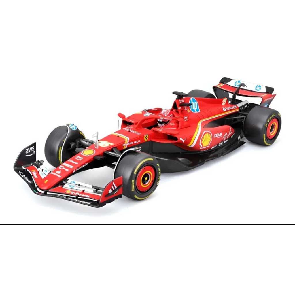 Miniatura F1 Ferrari Sf-24 Posto Shell Racing Bburago 1/41 C/Remoto ...