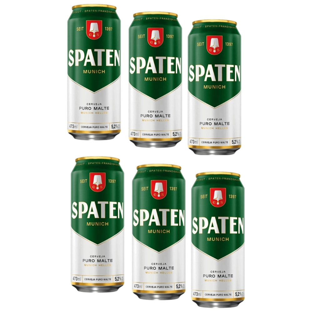 Cerveja Spaten Puro Malte Latão 473ml | Kit com 6 Unidades | Sabor ...