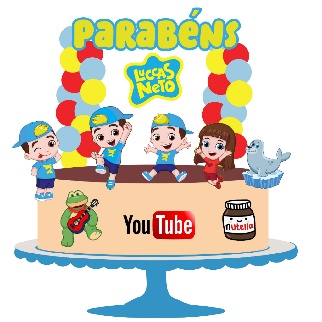 Topo De Bolo Topper Personalizado Nome E Idade LUCAS NETO | Shopee Brasil
