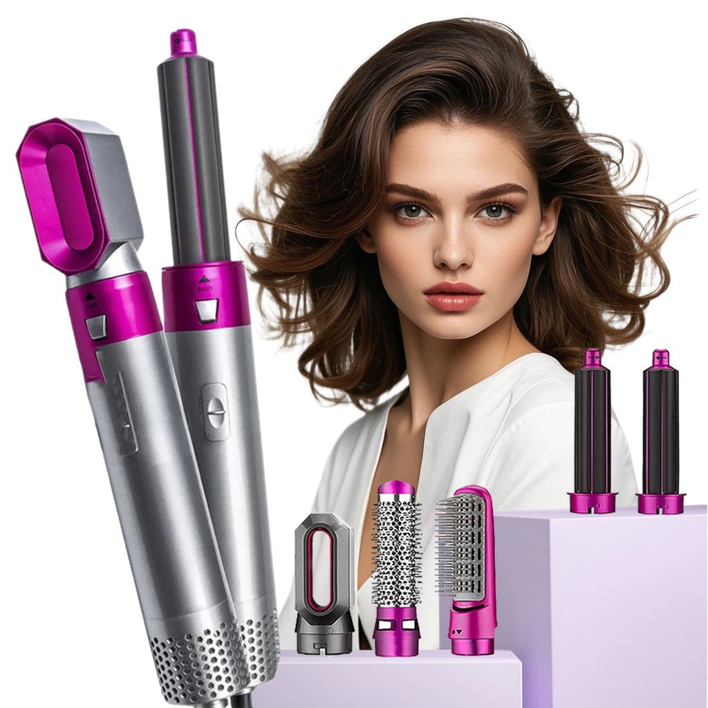 5 em 1 Secador de Cabelo Profissional Escova Alisadora Modeladora 110V ...