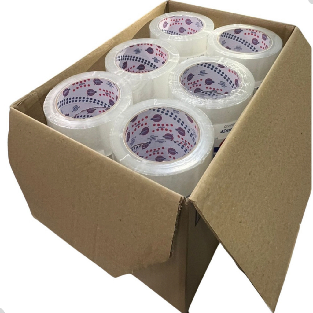 KIT 32 Fita Adesiva Transparente 45mm X 50 Metros Durex Largo Embalar ...
