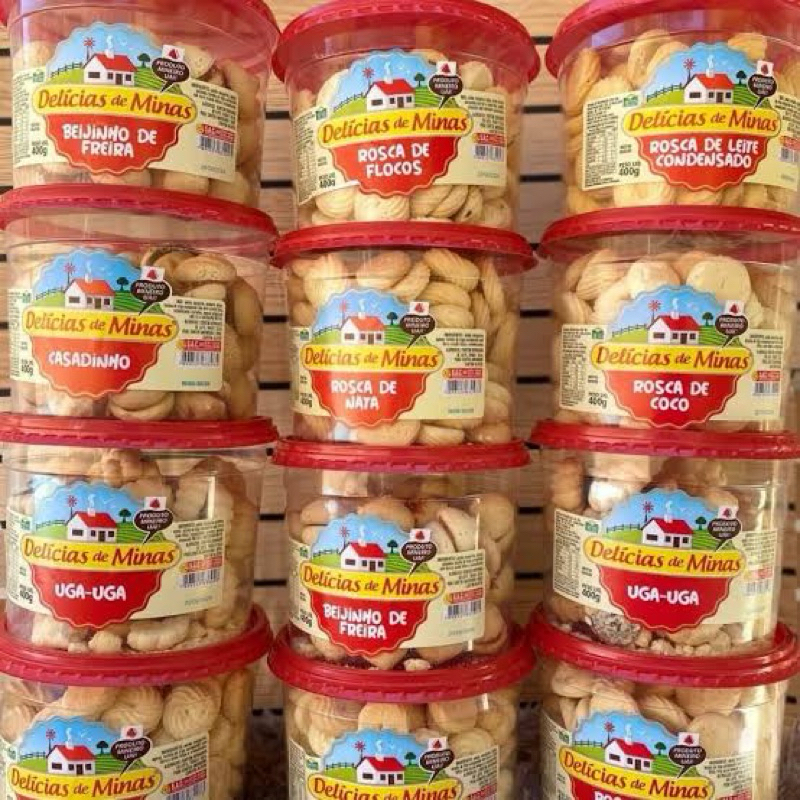 Biscoitos Finos Delicia de Minas Amanteigados Kit c 24 Unidades potes ...
