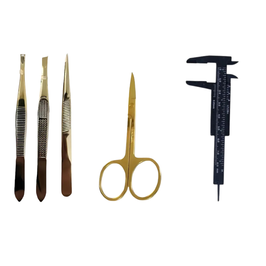 Kit Design De Sobrancelha Micropigmentação Paquímetro Com Trava