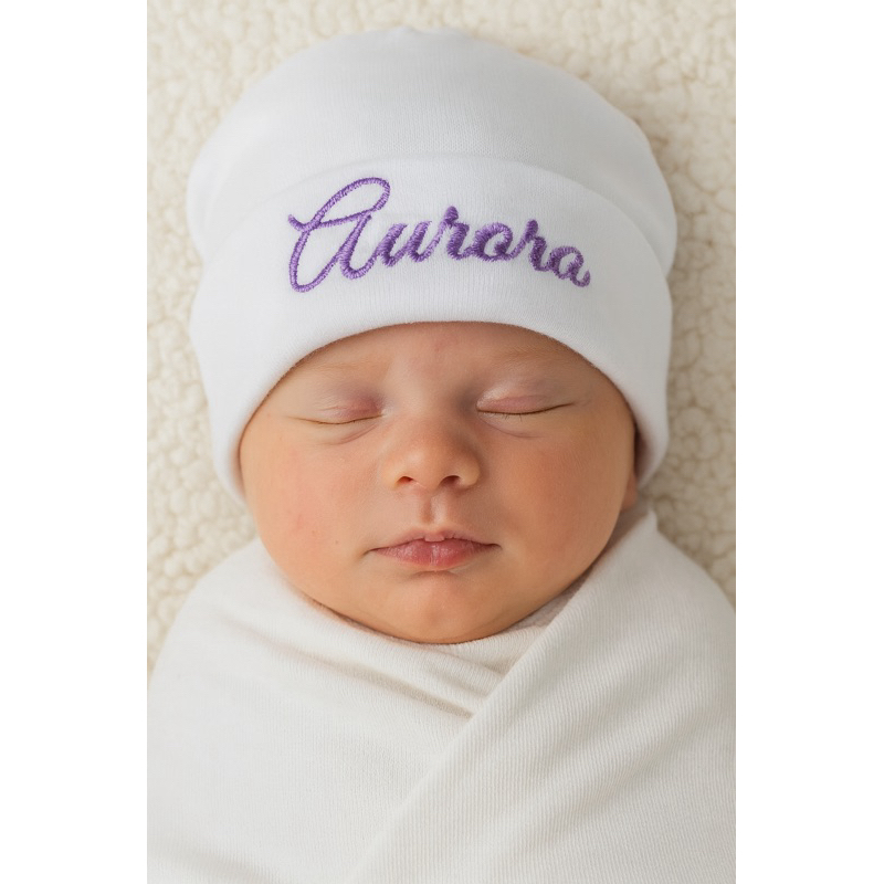 Touca de bebe Personalizada – Toque Aveludado, Elasticidade e Nome ...