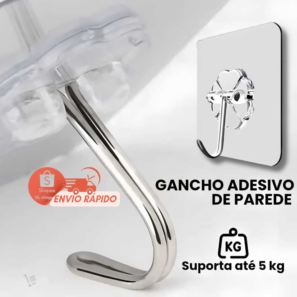 Conjunto De Ganchos Adesivos Parede Multi Funcional Autocolante Casa ...