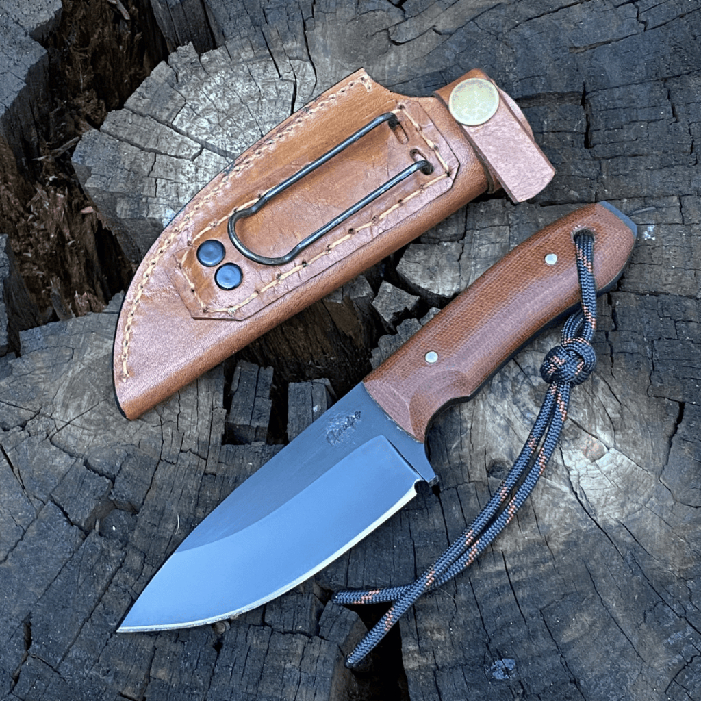 Faca Artesanal ES Mini Neck Knife EDC Bainha em Couro Faca Pequena Leve ...