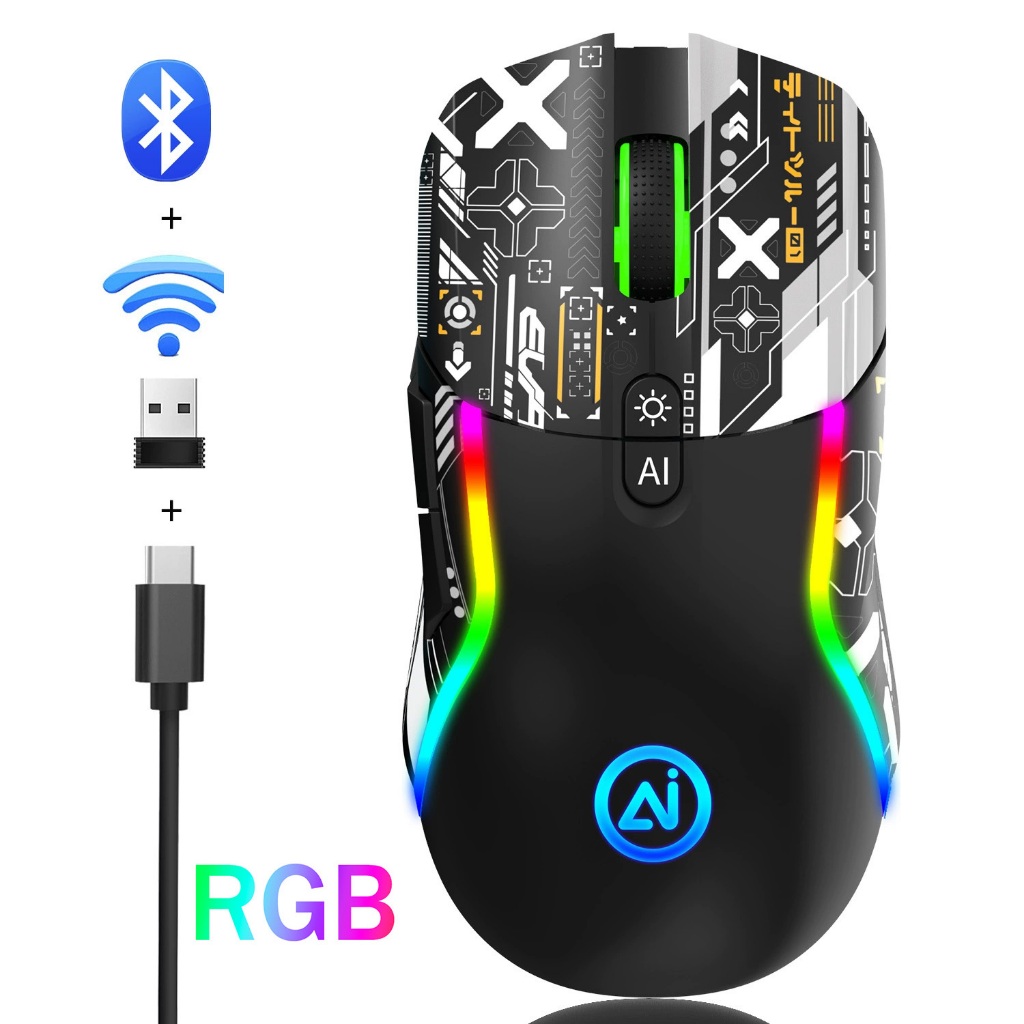 Mouse Gamer RGB Iluminação Óptico UltraMax Sem Fio Bluetooth5.0 ...