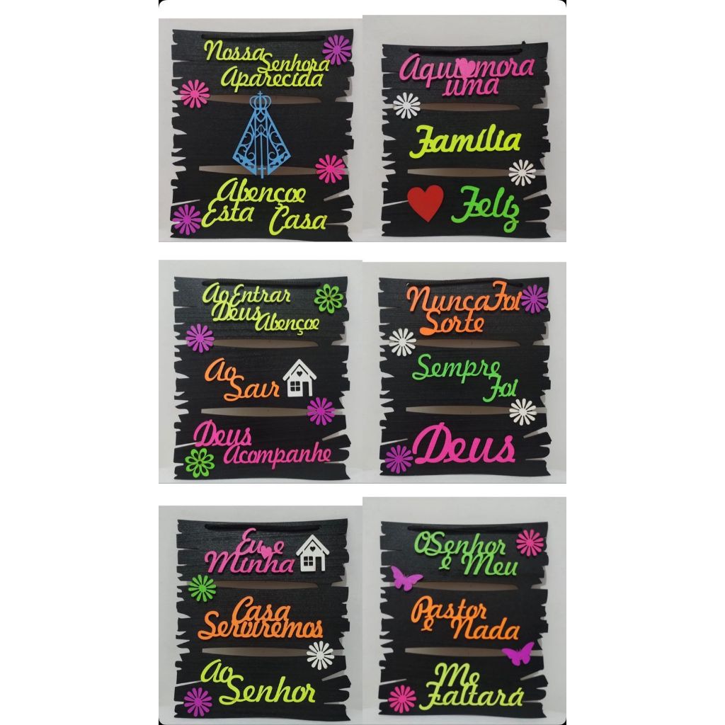 Quadro Decorativo MDF Frases Personalizadas Kit | Shopee Brasil
