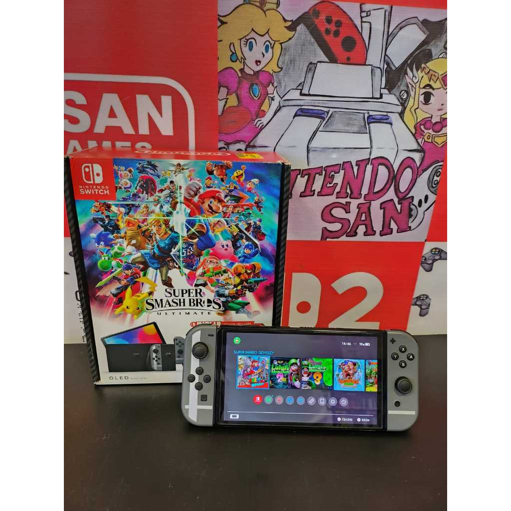 Nintendo Switch Oled Ed Super Smash Bros D.E.S.B.L.O.Q | Shopee Brasil