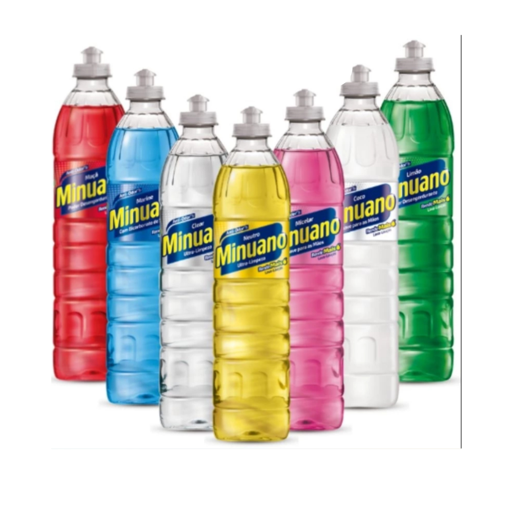 Detergente Liquido Minuano - kit com 6/12 unidades | Shopee Brasil