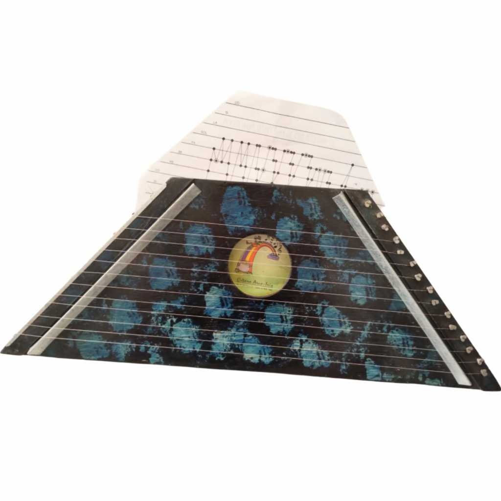 Instrumento Citara Arco Iris - Mini Harpa Madeira Manual | Shopee Brasil