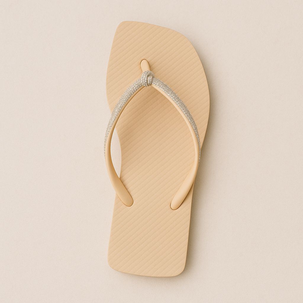 CHINELINHO RASTEIRINHA COM BRILHO NUDE | Shopee Brasil