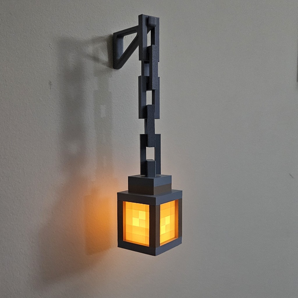 Luminária Inspirada Minecraft Decorativa - Suporte Corrente Parede ...