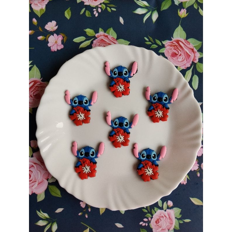 Aplique Emborrachado Lilo Stitch Flor 10 UNIDADES Para Laços Tiaras ...