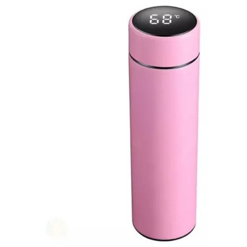 Normal - Garrafa Térmica com LED e Termômetro (500ml) - Rosa | Shopee ...