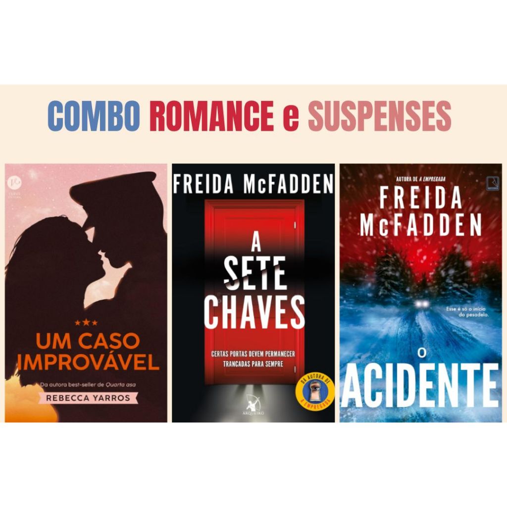 A Sete Chaves + O Acidente - Freida McFadden + Um Caso Improvável ...