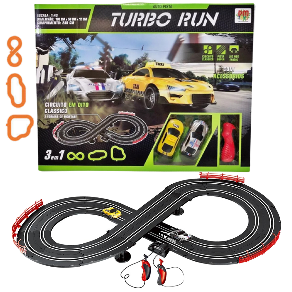Pista Turbo Autorama 3 Modos de Circuito - 280cm - Com Luzes | Shopee ...