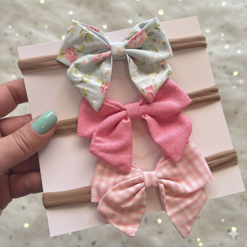 Kit 3 Faixinhas floral com Laços Baby Luxo – Premium - Para Beb ...