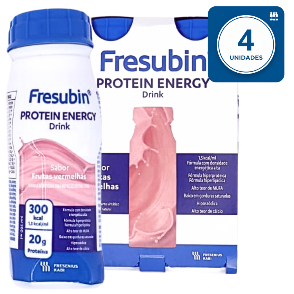 Kit 4 UN Fresubin Protein Energy Drink 200ml Sabor Frutas Vermelhas ...