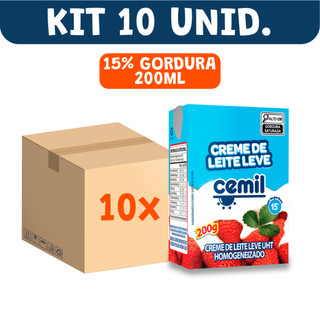 Kit 10 Creme de Leite Cemil Cremoso Ideal para Doces e Salgados 15% ...