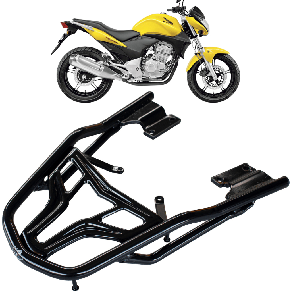 BAGAGEIRO SUPORTE BAU CB 300 R 2009 A 2015 REFORÇADO CURTO PRETO CB300R ...