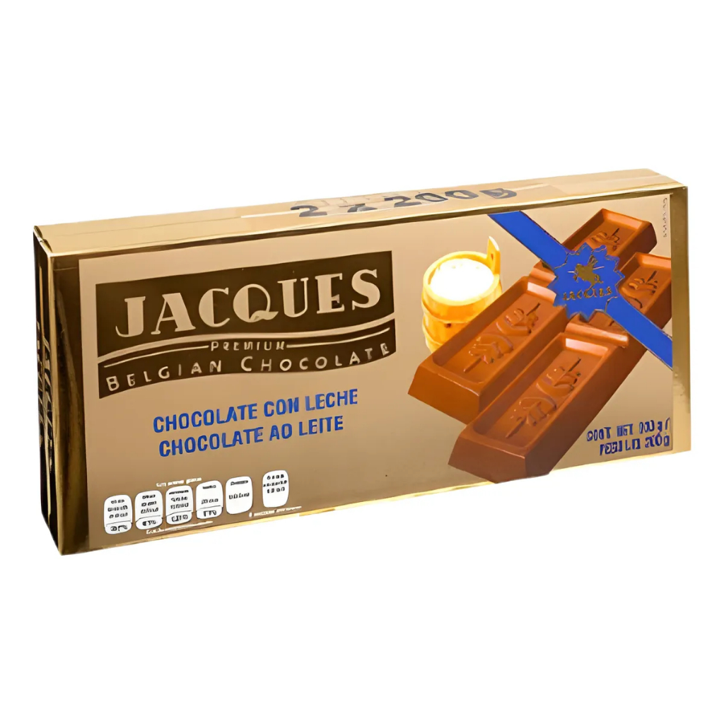 Barra de Chocolate Belga Gourmet Jacques Ao Leite 200g - Importado ...