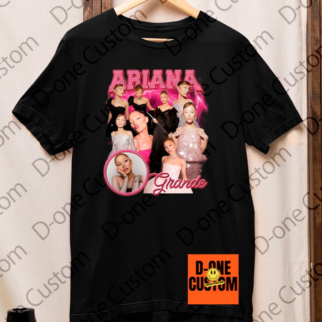 Camisa Camiseta Ariana Grande Blusa Cantora Arianators Logo Rosa Style ...