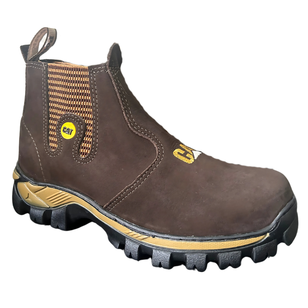 Bota Botina CAT Masculina Couro Legitimo Trabalho Butina | Shopee Brasil