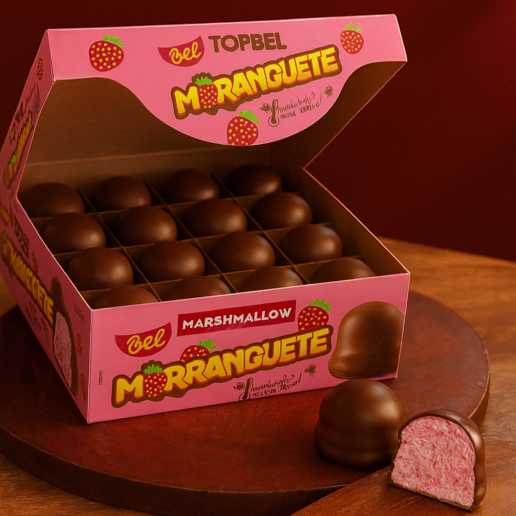Moranguete TopBel 50 unidades – Bombom de Marshmallow Sabor Morango ...