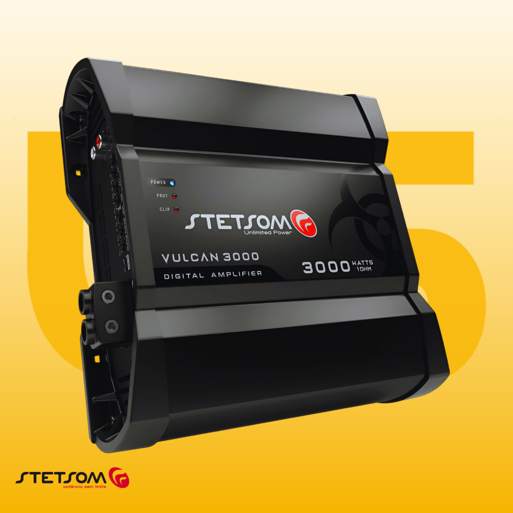 Módulo Stetsom Vulcan 3000 1 Ohms Amplificador Mono Full Range 10Hz ...