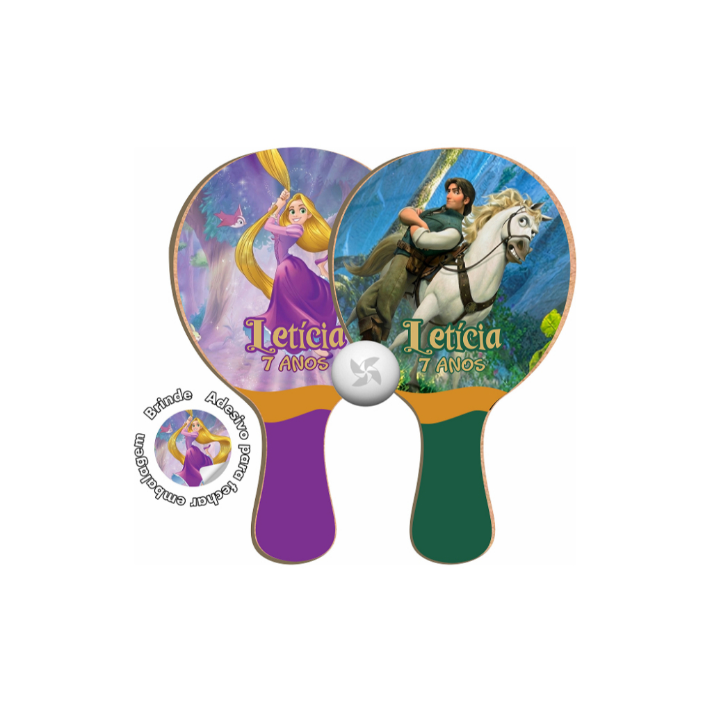 7/10/15/20/25 lembrancinha Kit Raquetes Ping Pong - Rapunzel Enrolados ...