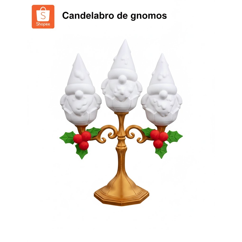Natal Candelabro de gnomos iluminado decorativo enfeite | Shopee Brasil