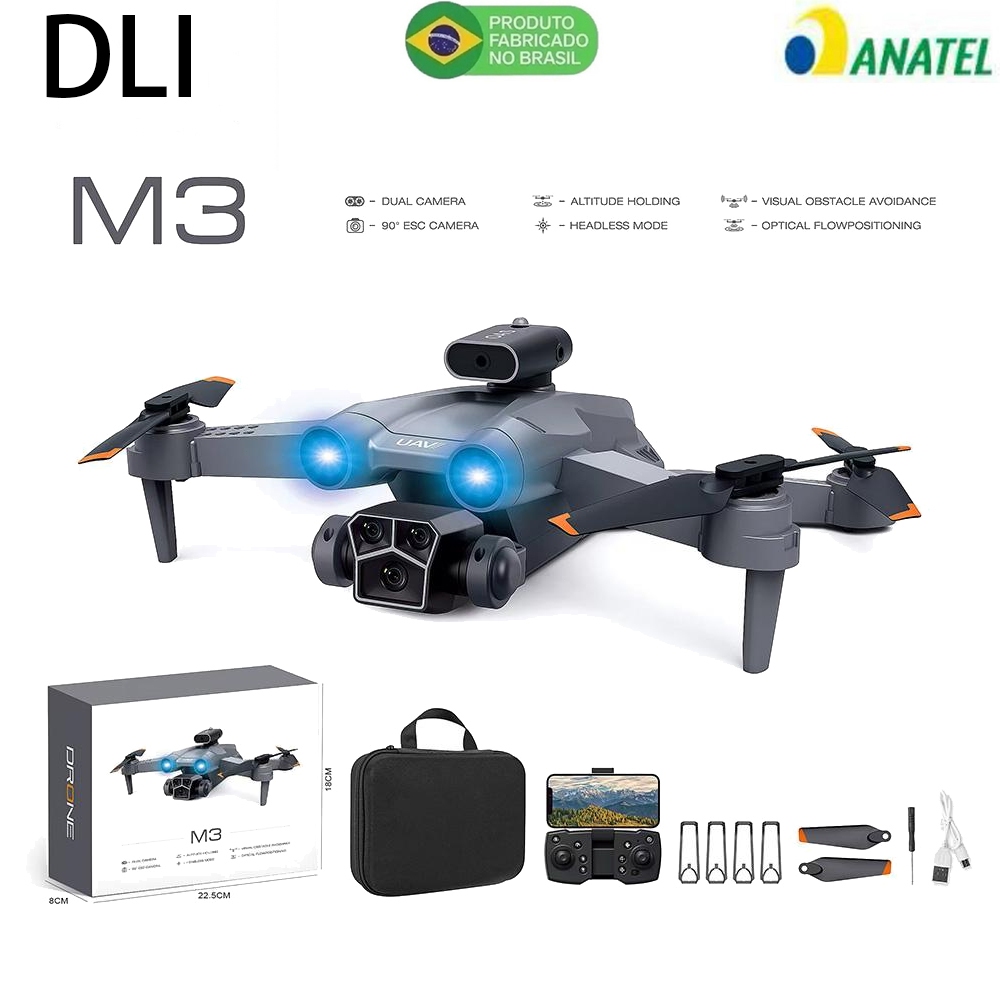 DLI 8K RC Profissional Mini Drone Com Triple Camera Motor Sem Escovas ...