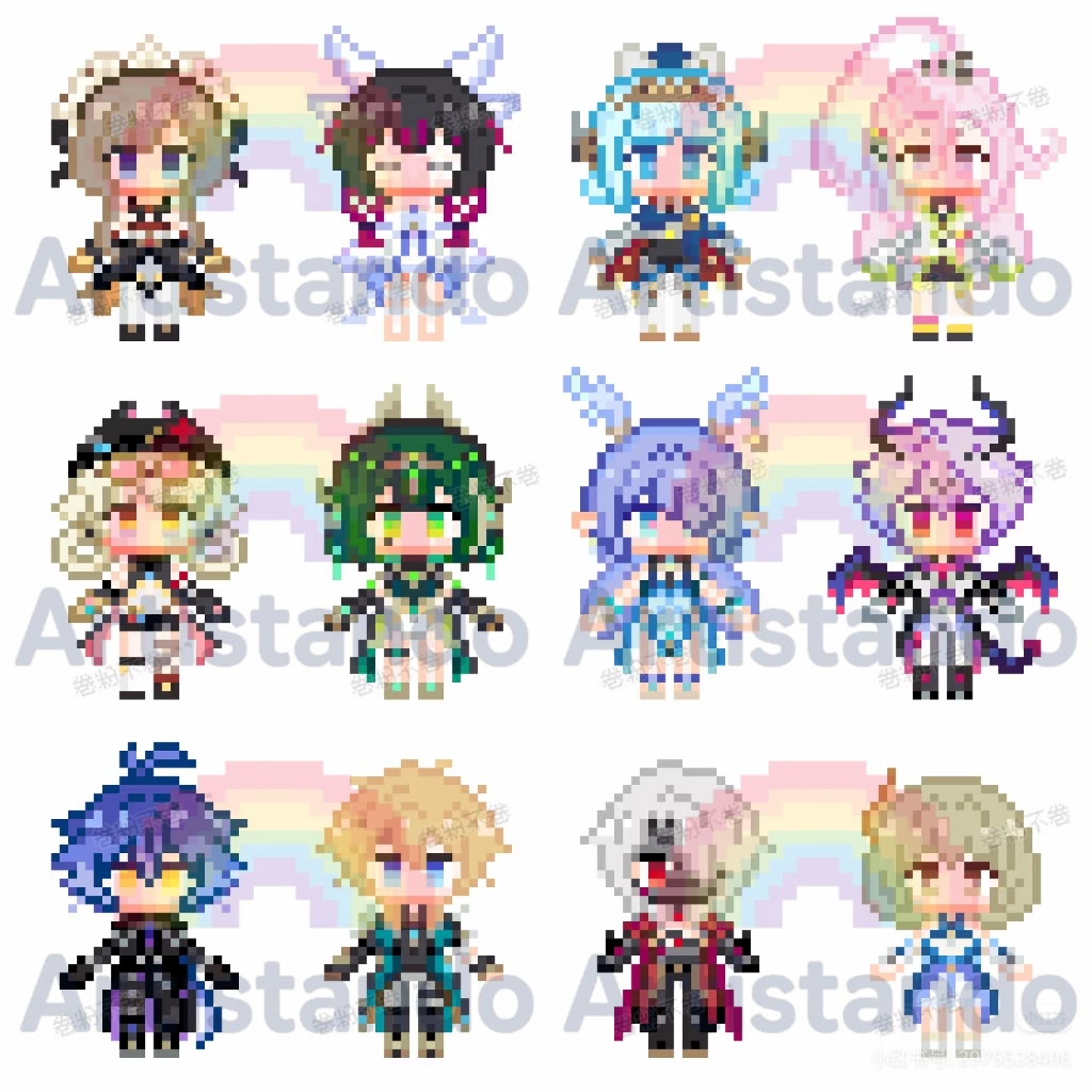 Genshin Impact Nod-Krai — Chaveiro / Ímã / Peça Decorativa Pixel Art ...