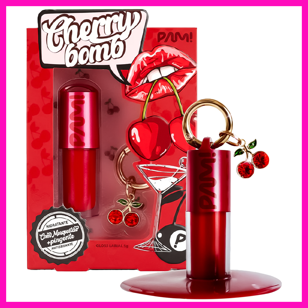 Pam by Pamella Gloss Labial Cherry Bomb 5g (Entrega o tom na medida certa e um brilho laqueado ...