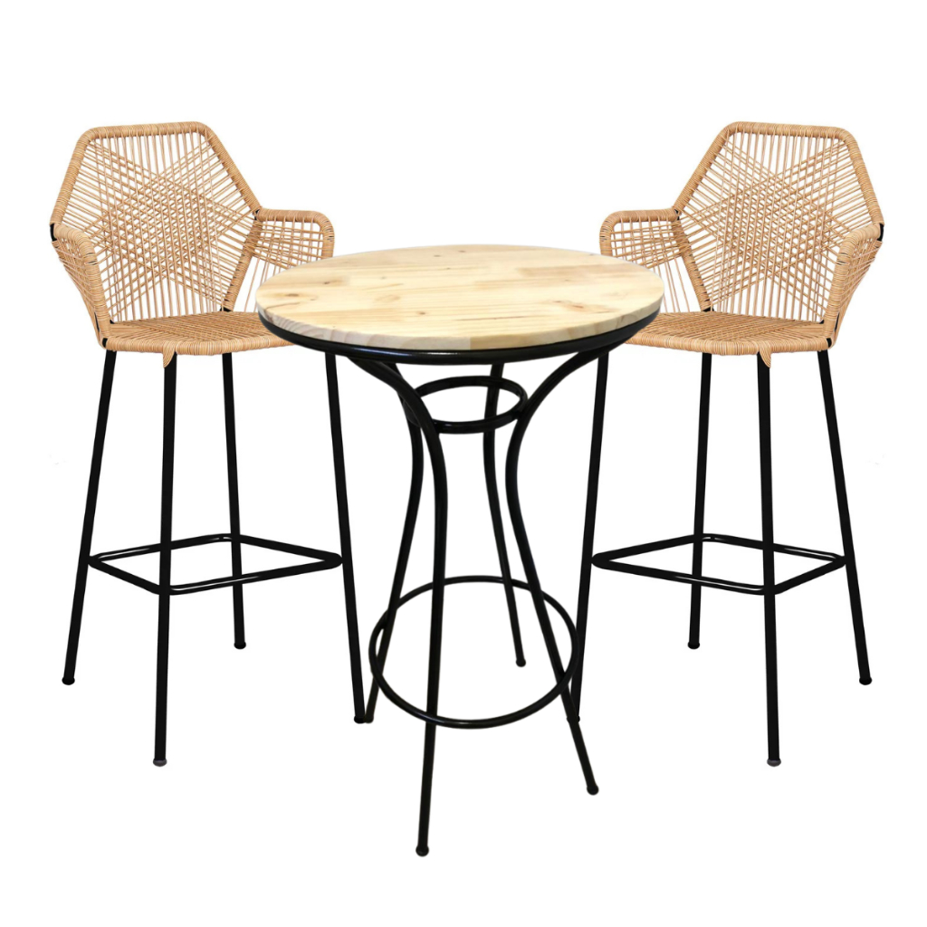 Kit Banqueta Tropicalia Palha E Mesa Bistro Ideal Para Varanda Sacada ...