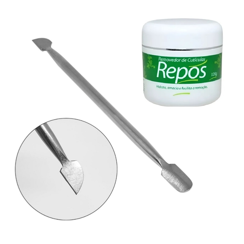 Spa Das Mãos e Pés Creme Removedor de Cuticulas Repos Espátula Dupla ...