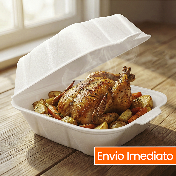 Embalagem Frango Assado Isopor Térmica BFX-01 Bom Apetite 25 ou 50un ...