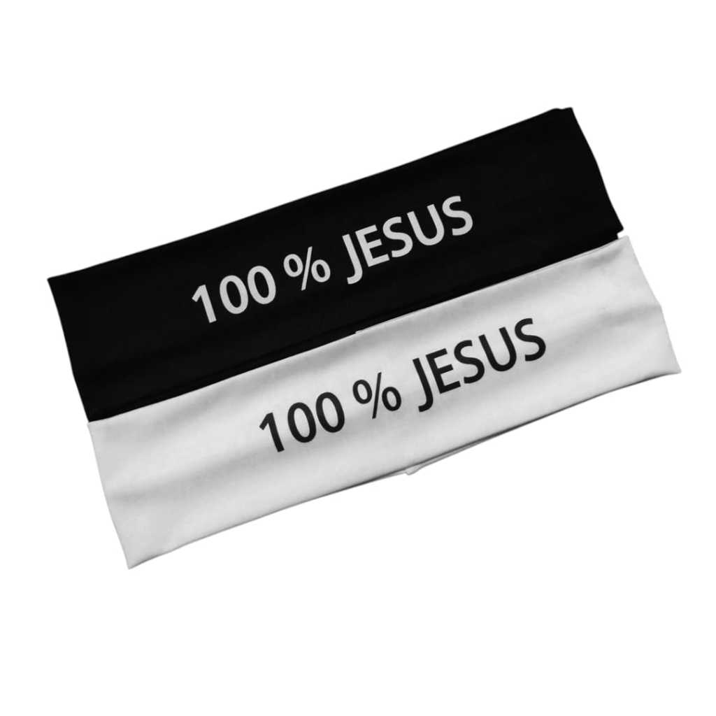 Kit 2 Testeiras 100% Jesus Faixa de Cabeça Tiara Headband em Microfibra ...
