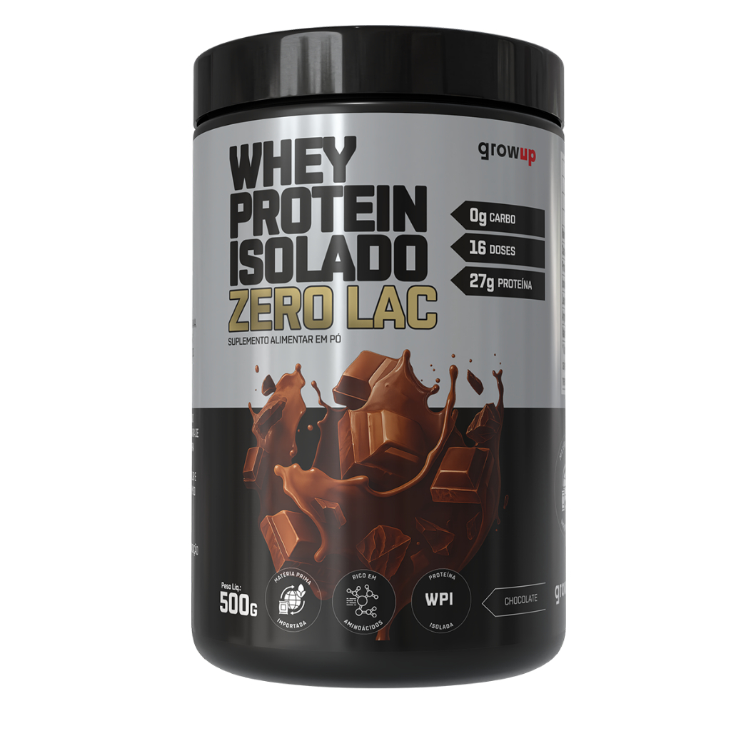 Whey Protein Isolado Zero Lactose Pote 500g Growup - Lac Free - Lactose ...