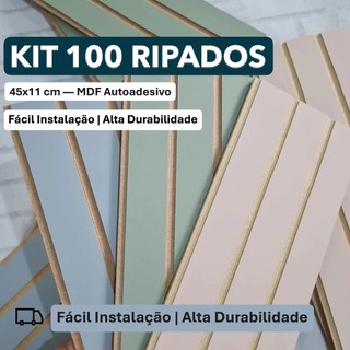 Kit Placas Ripado MDF Azul Autocolante 45x11 – Revestimento Parede ...