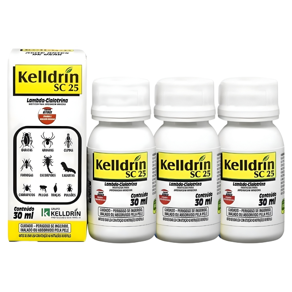 Inseticida Kelldrin SC 25 Mata Baratas Formigas Traça 90ml | Shopee Brasil