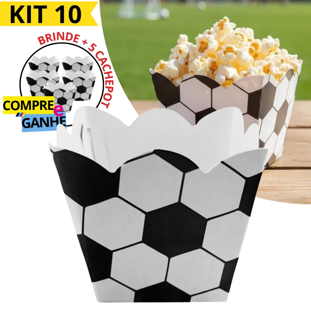 Kit 10 Cachepo Papel Cartonado Centro De Mesa Futebol Bola | Shopee Brasil