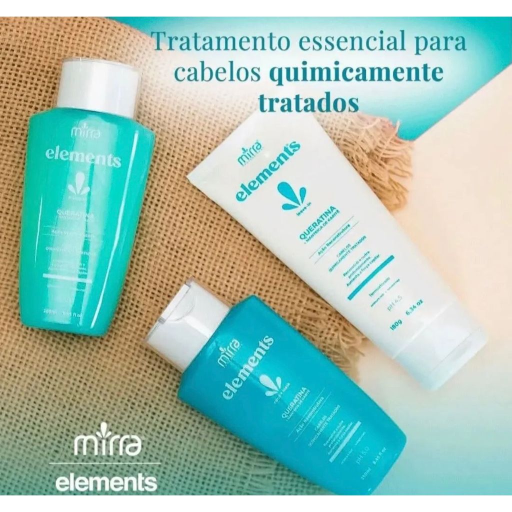Linha Queratina & Manteiga de Karitê Mirra Elements | Shopee Brasil