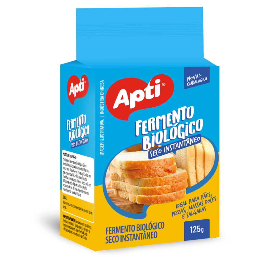 Kit com 4 Unidades De Fermento Biológico Seco Instantâneo Apti 125g ...