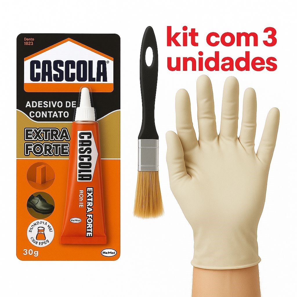 Cola De Contato Adesivo Sapateiro kit com luva e pincel e a Colar ...