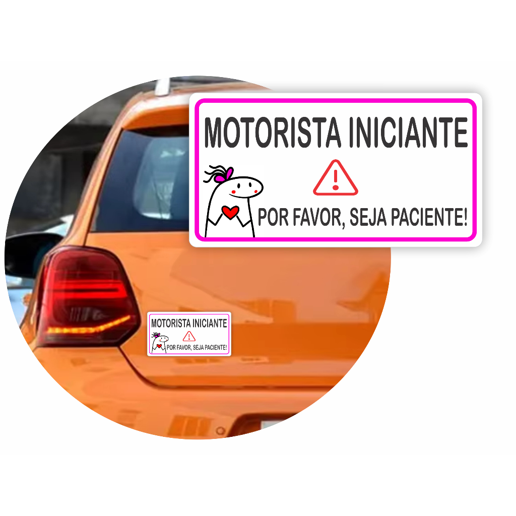 Adesivo Magnético De Carro Motorista Iniciante Flork Ímã de Carro Recém ...