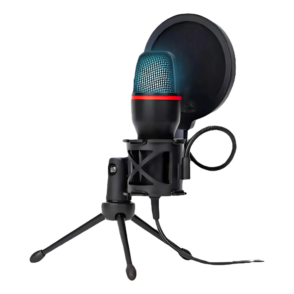 Microfone Coibeu RGB 48kHz com Cancelamento de Ruído e Tripé Ajustável ...