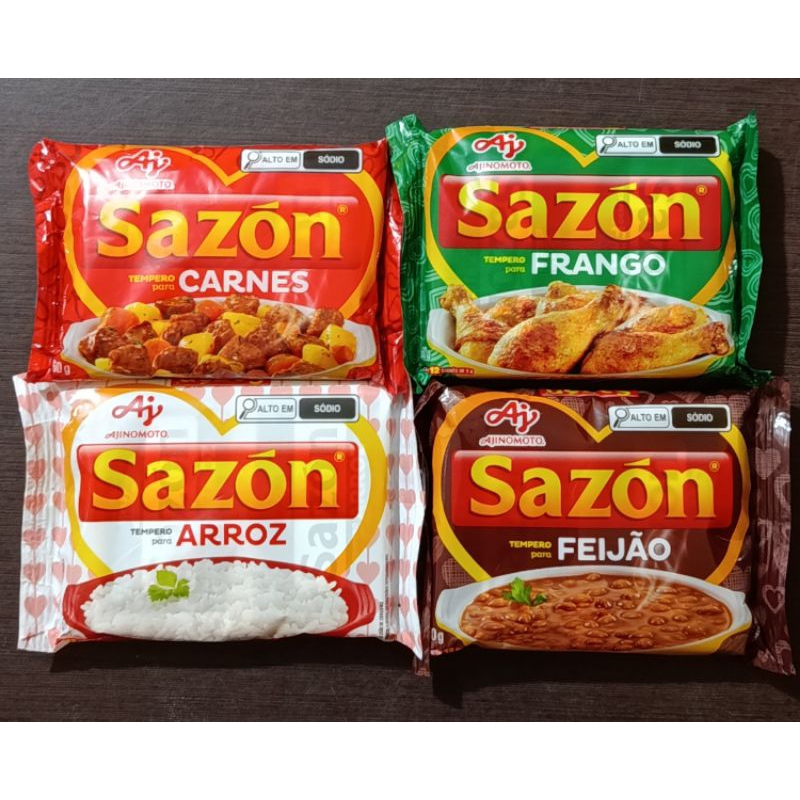 Kit 4 Tempero Clássicos 60g Sazón (Arroz, Feijão, Carne, Frango ...